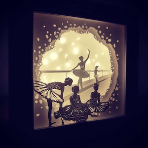 DANCERS 4 Lightbox SVG, Paper Cut Template Ai, Dancershadow Box Svg ...