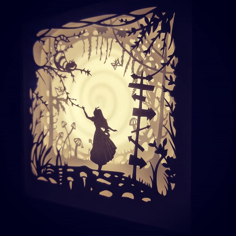 3D Papercut Lightbox Template Svg Digital Alice in the - Etsy