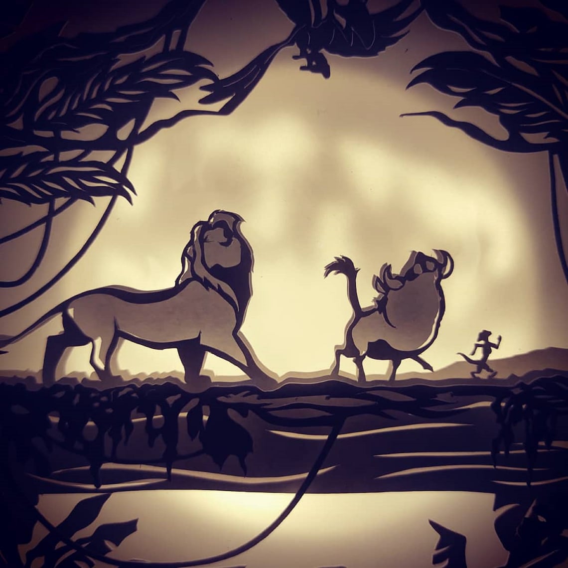 The Lion King Lightbox SVG, Paper Cut Template Ai, the Lion King Shadow ...