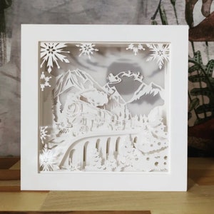 MOUNTAIN RAILWAYS Light Box, Vintage Train Svg Shadow Box, 3D Train Svg ...