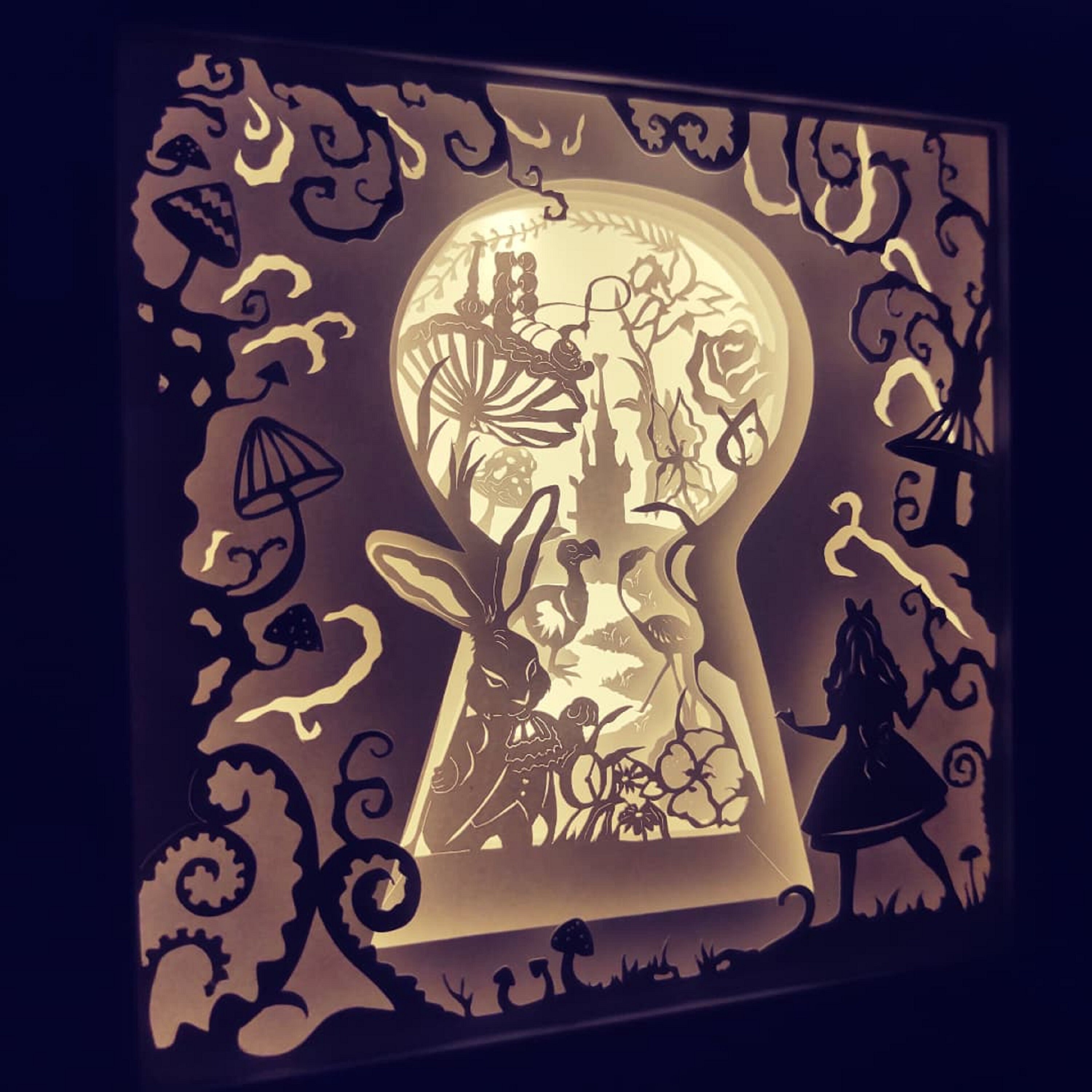 3D Papercut Lightbox Template Svg Digital Alice in the Wonderland, 3D ...