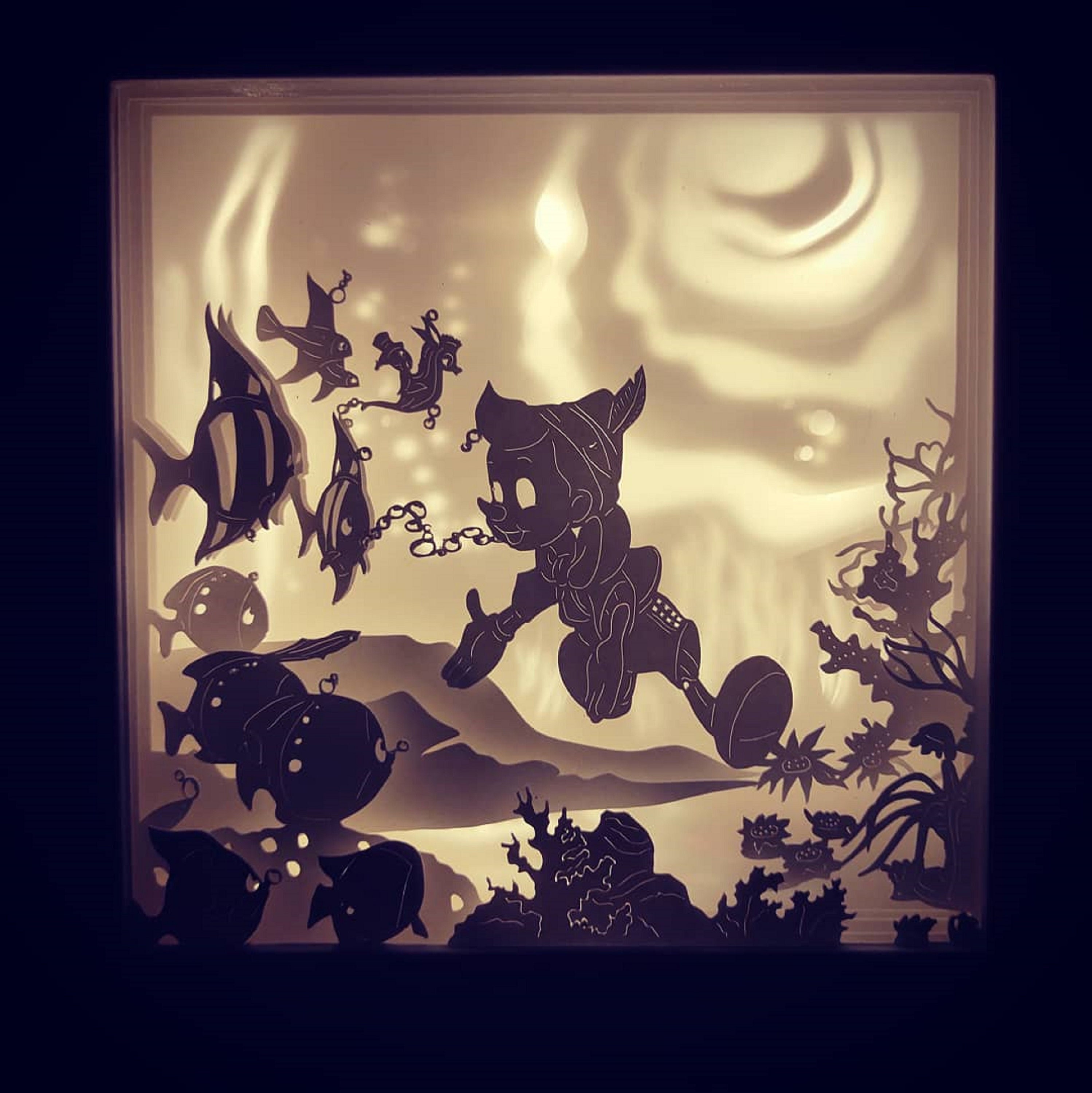 PINOCCHIO 3D Papercut Lightbox Template Svg Digital Pinocchio - Etsy