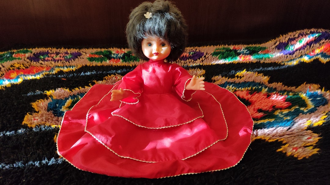 Retro Princess Doll With Long Red Dress Collectible Retro Toy Gift for ...