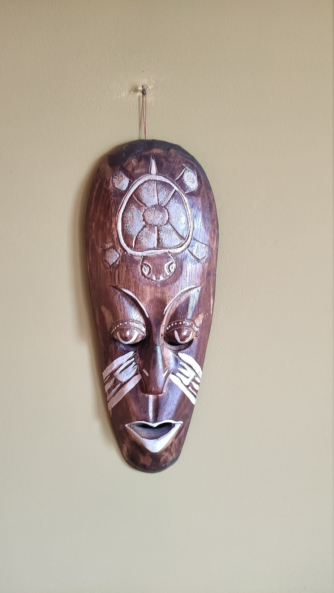 African Style Wooden Mask Wood Carving Wall Decor, Hand-carved and ...
