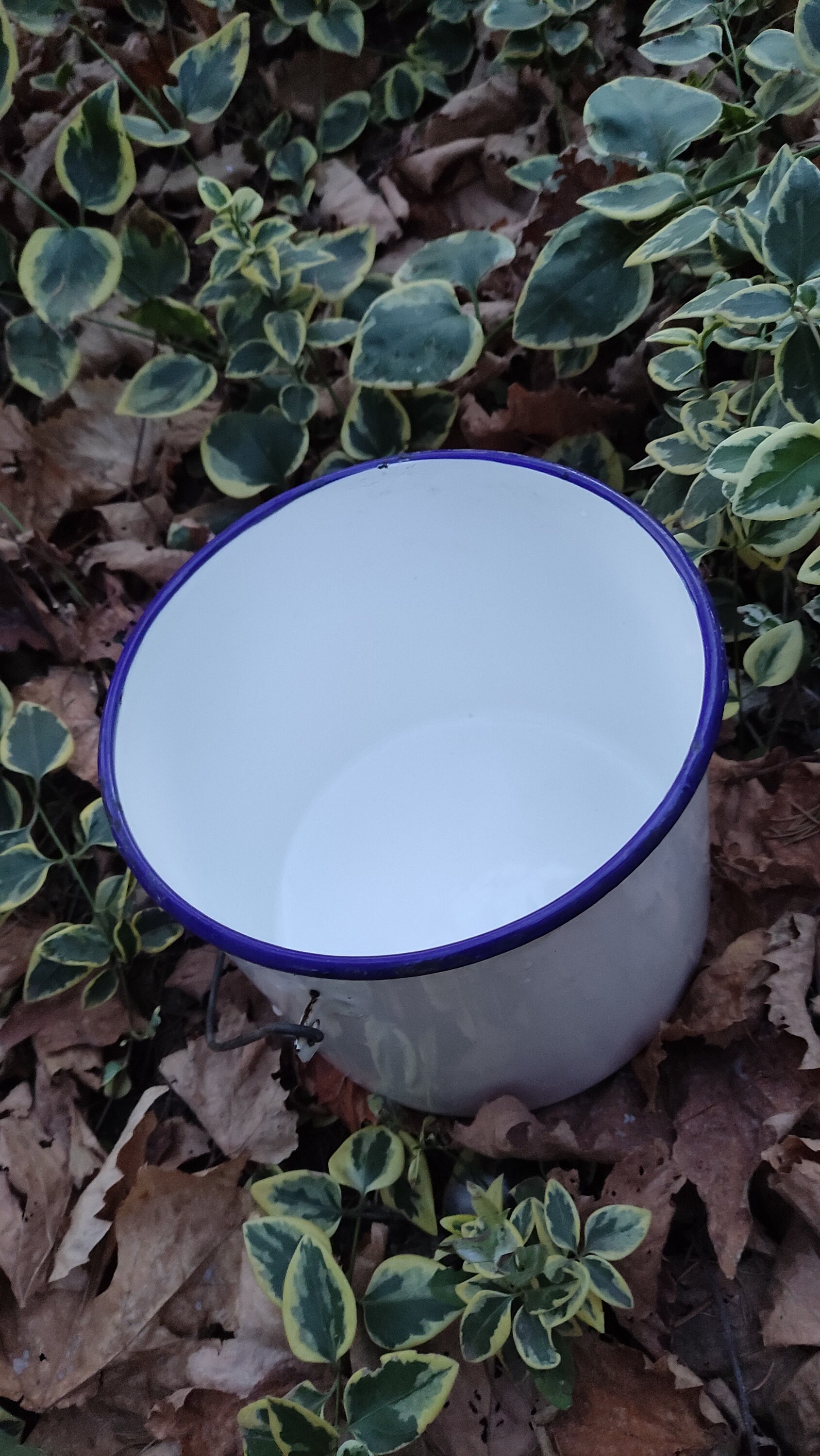 White Enamel Storage Container With Handle Vintage Milk Can Farmhouse ...