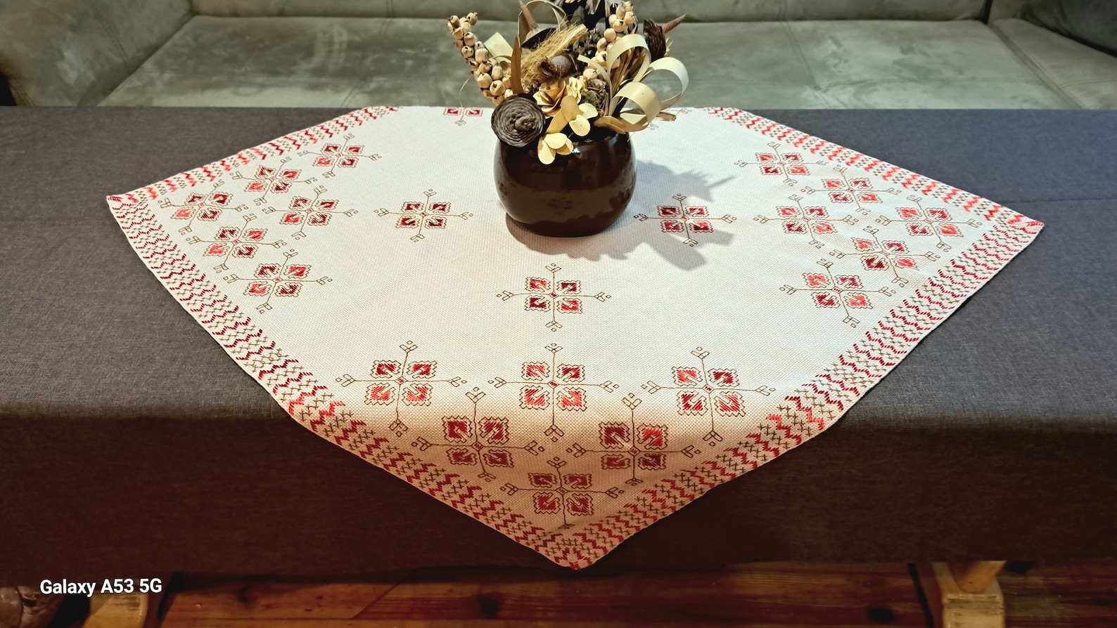 Vintage Embroidered Tablecloths Unused Cotton Handmade Textiles Floral ...