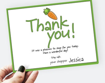 Food Delivery Thank You Card, Printable Personalized Note, Rating - Etsy