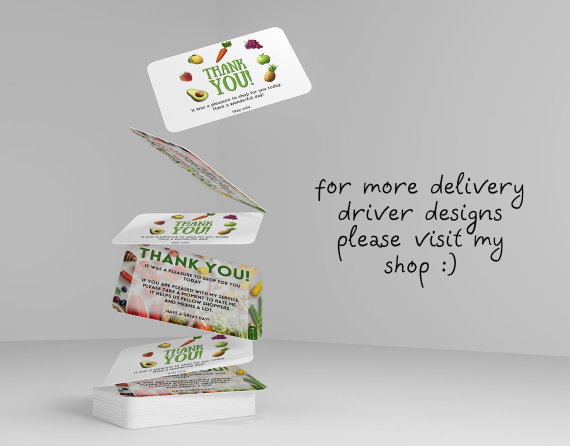 Delivery Thank You Note Message Personalized Shipt Card - Etsy