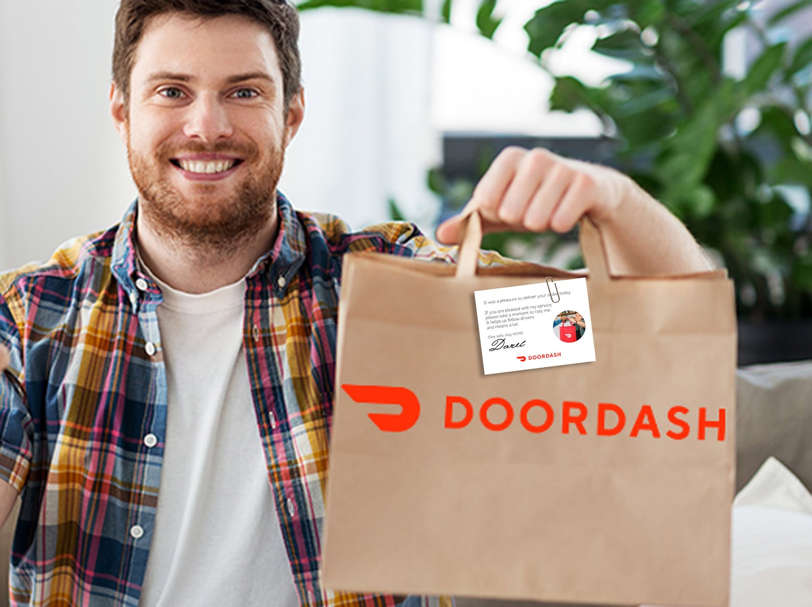 Doordash Delivery Driver Thank You Card Personalized Food Delivery Gig ...