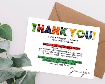 Instacart Thank You Cards - Etsy