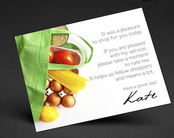 Food delivery thank you card printable personalized note | Etsy