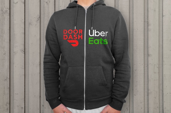 Doordash Ubereats Themed Full Zip Hooded Sweatshirt | Etsy