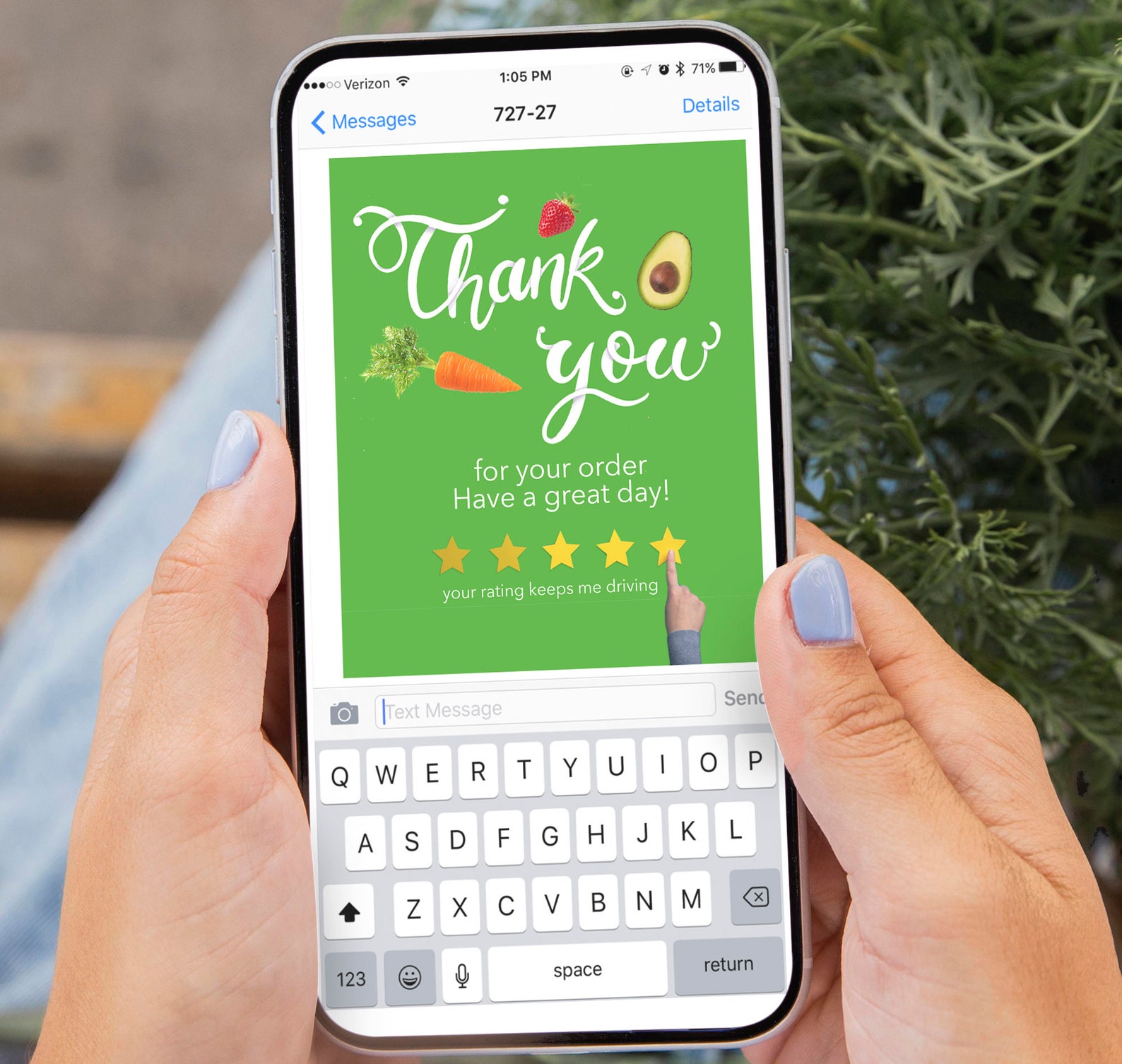 Food Delivery Thank You Note for Good Rating Food Delivery | Etsy