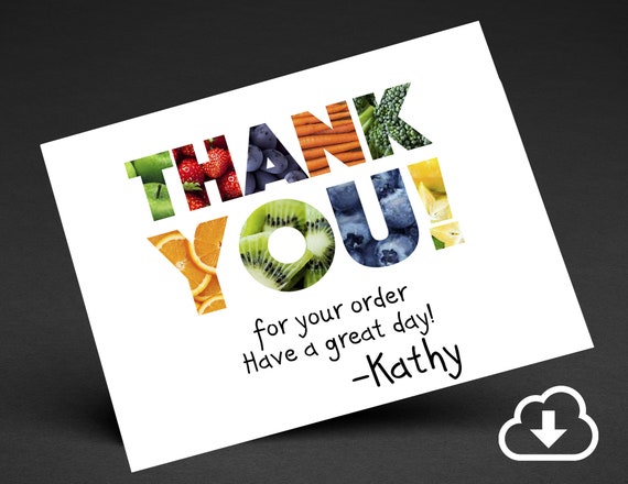Food Delivery Thank You Card Printable Personalized Note - Etsy