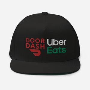 Doordash, Uber Eats Unisex Flat Bill Hat | Embroidery! - Etsy