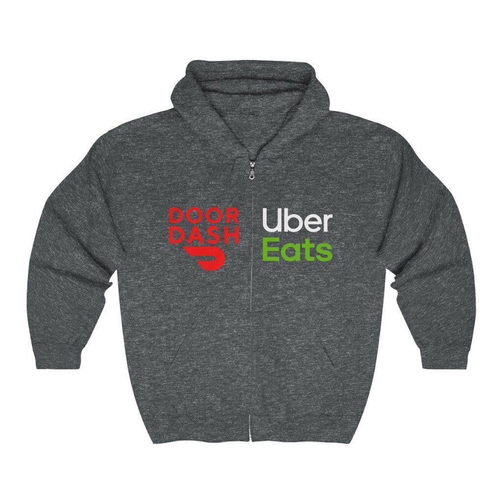 Doordash Ubereats Themed Full Zip Hooded Sweatshirt - Etsy