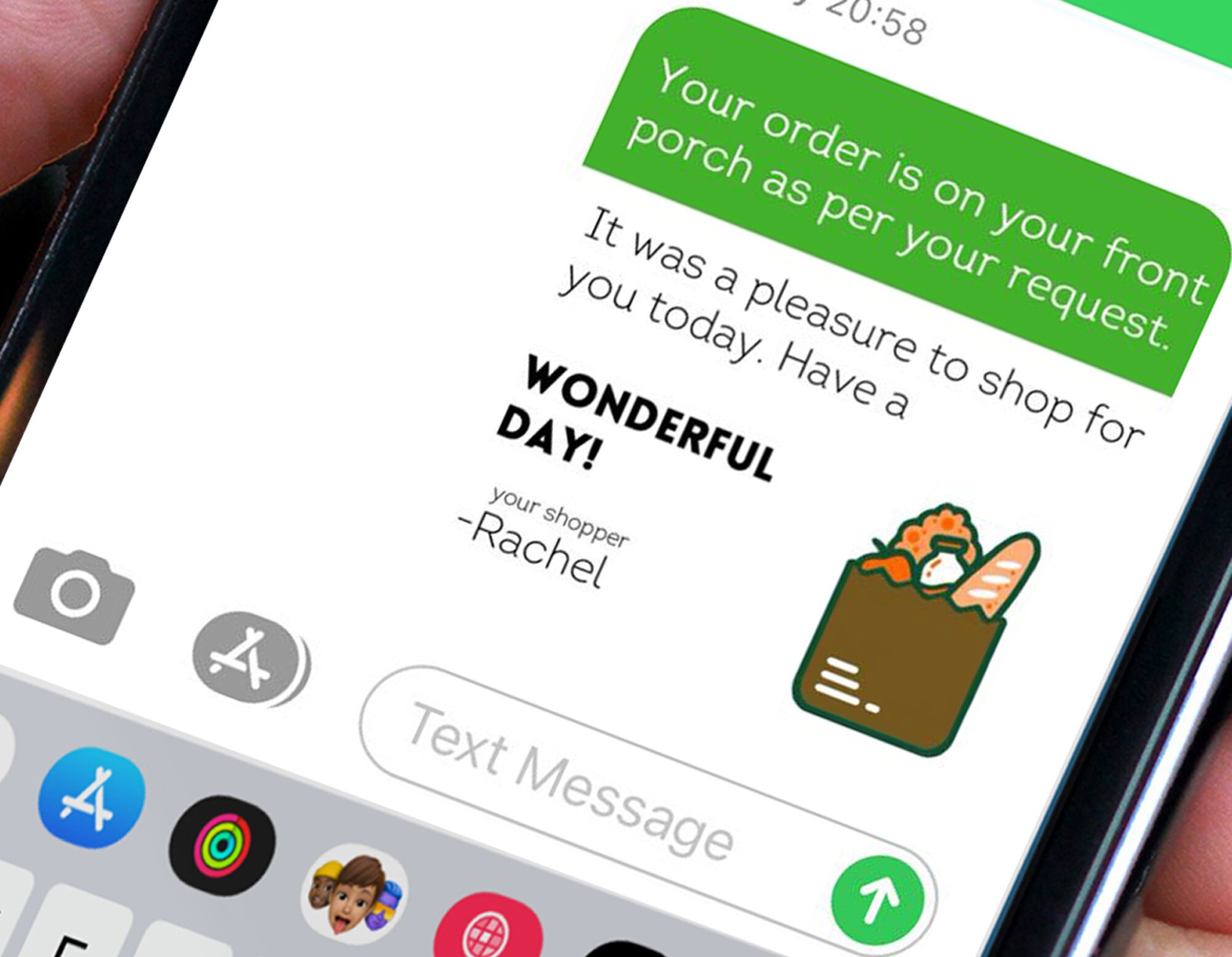 Delivery thank you note message personalized shipt card | Etsy