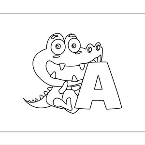 Alphabet Coloring Pages Digital Download, 4 Sets of 26 (104 Total ...