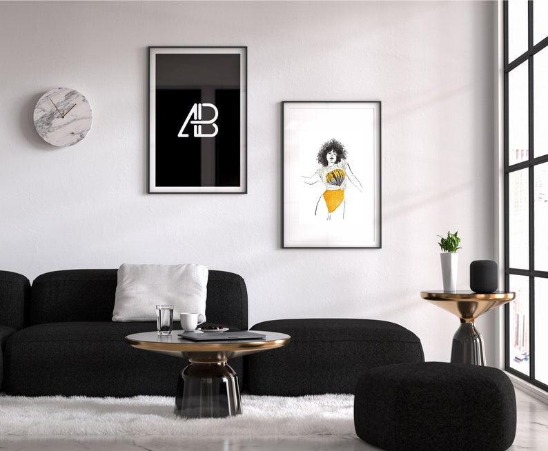 Fashion Illustration, Drawing, Yellow Prints, Wall Art Print, Vintage ...