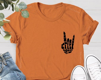 Skeleton Hand Peace Sign Shirt - Etsy