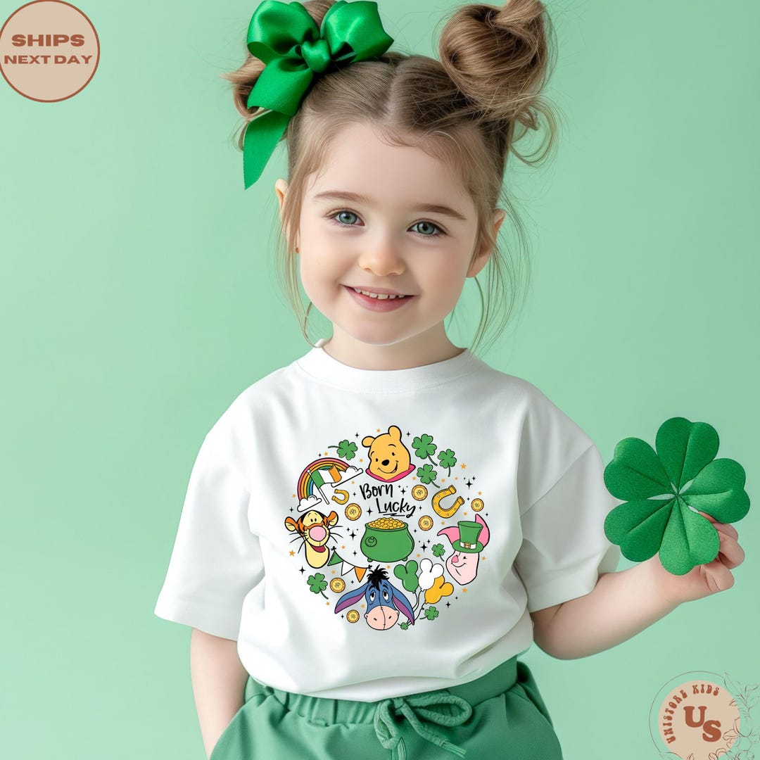 Winnie the Pooh St Patrick's Day Toddler T-shirt, St Patrick's Day Kids ...
