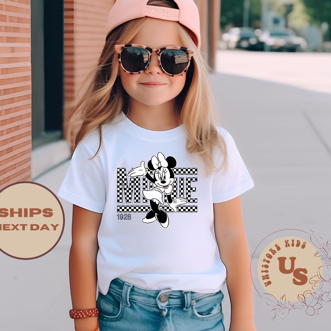 Checkered Minnie Mouse Toddler Shirt, Minnie Kids T-shirt, Disney ...