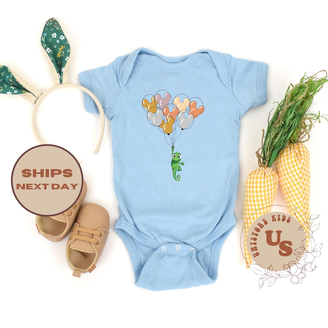 Rapunzel Pascal Baby Onesie®, Disney Pascal With Mickey Balloon Kids ...
