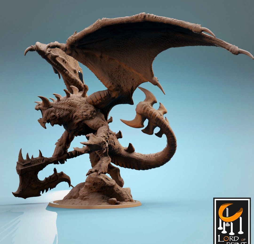 Infernum Dragon Crater of Infernus by Lord of the Print Fantasy 75mm ...