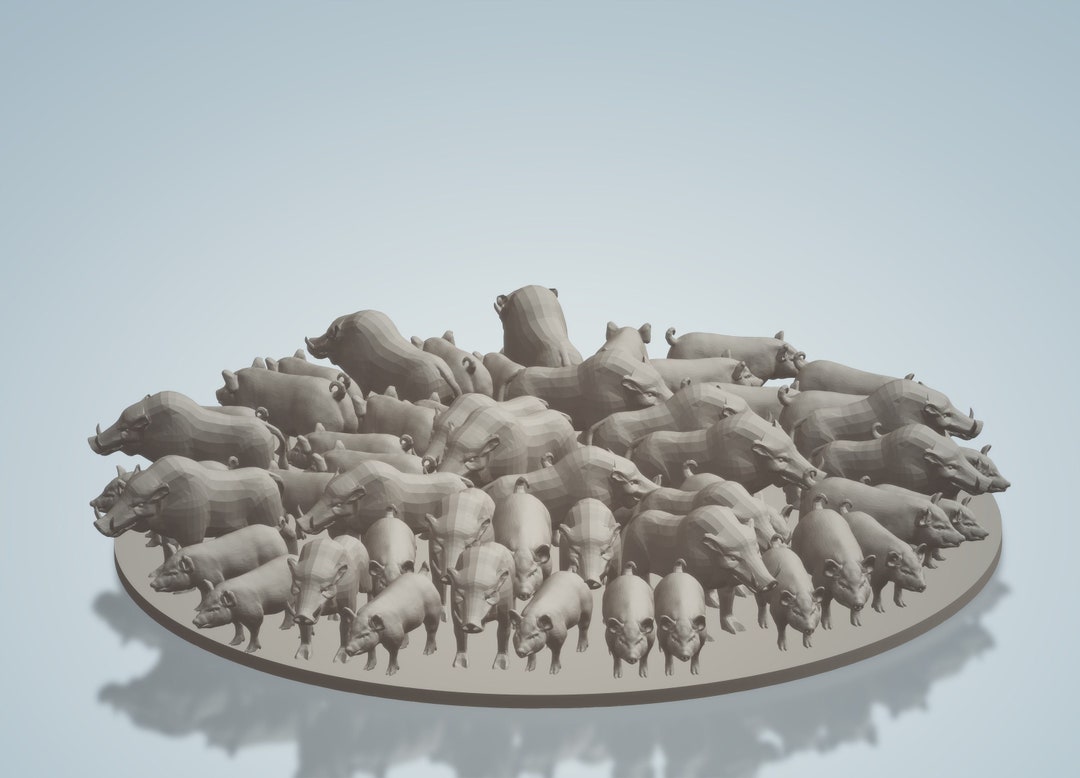 30-50 Feral Hogs Swarm Miniature Figurine for Tabletop Games and Rpgs ...