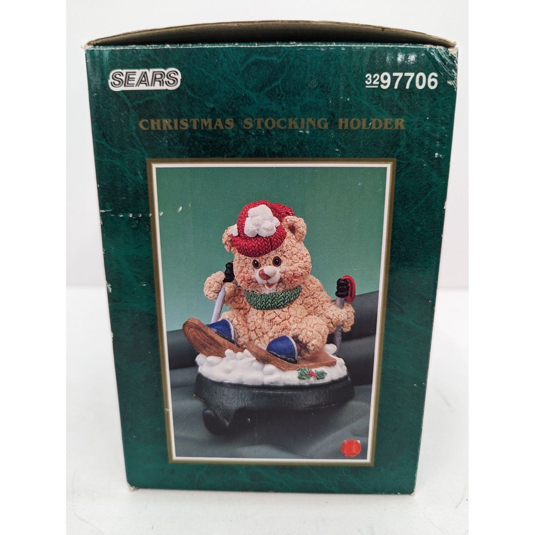 Vintage Sears Christmas Bear Going Skiing Stocking Holder D32 M97706 - Etsy