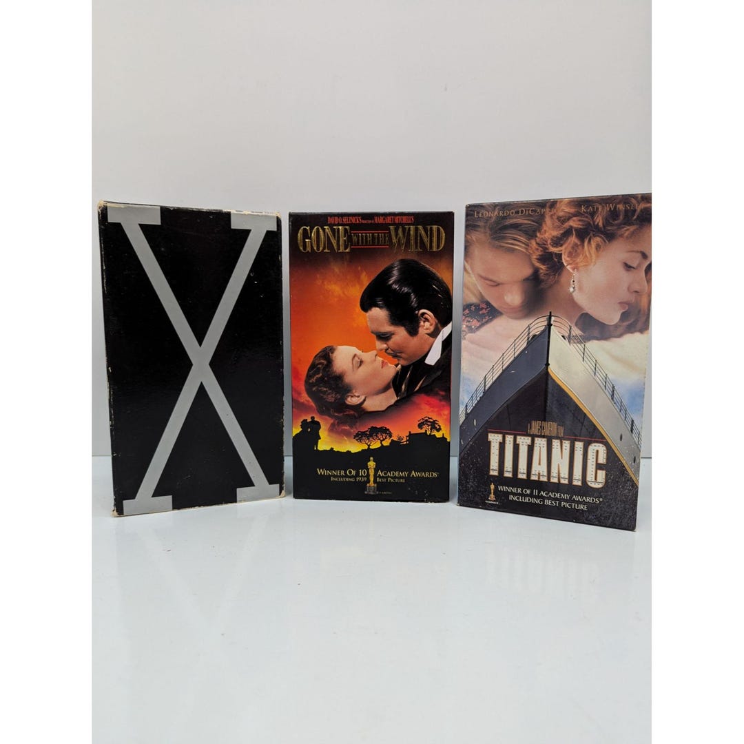 VHS Tapes Box Sets Malcolm X, Gone With the Wind & Titanic Read - Etsy