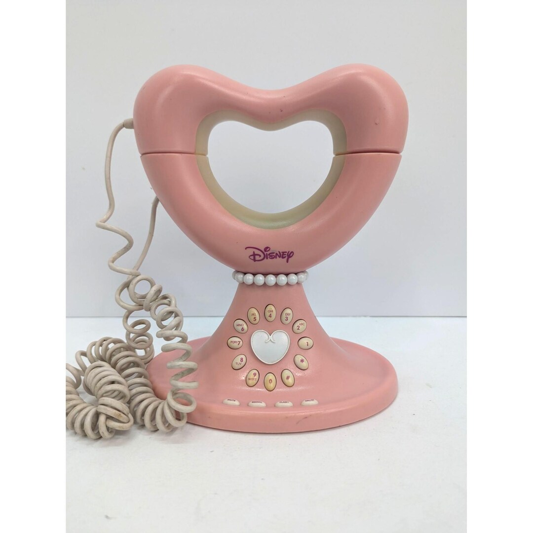 Disney Model DPH8010-P Corded Princess Pink Heart Land Line Telephone ...