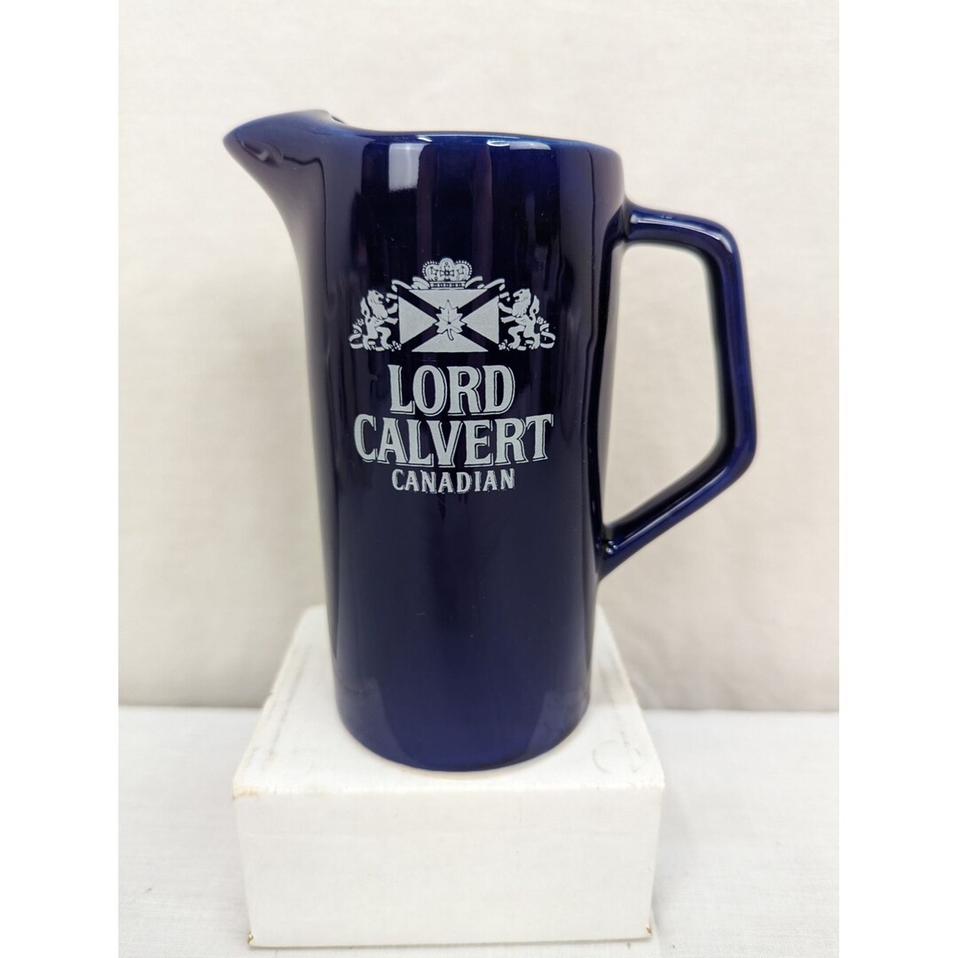 Pub Jug Water Jug Vintage Lord Calvert Canadian Dark Blue Six and Half ...