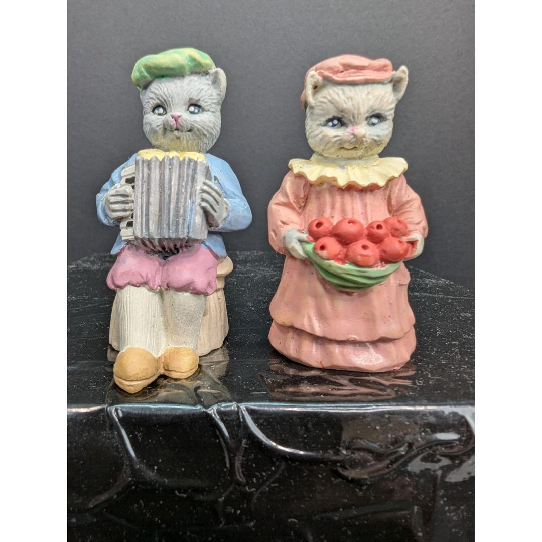 Vintage JC 1991 Miniature 2 1/2 Inch Cat Figures Lot of 2 Read ...