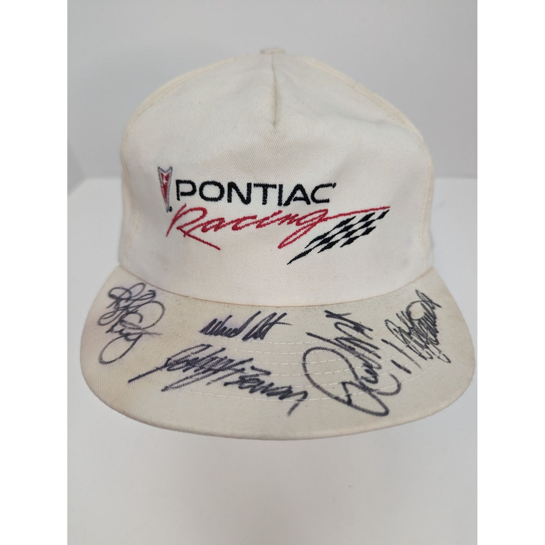 Vintage Pontiac Racing Men White Adjustable Wide Brim Snapback Cap Hat ...