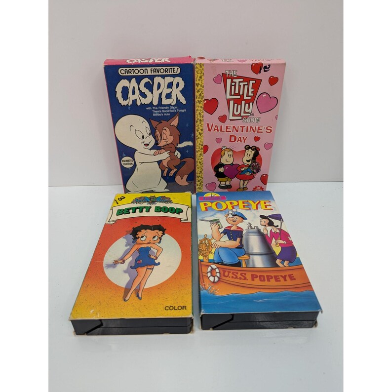 VHS Lot of 4 Children's Shows Casper, the Little Lulu Show, Betty Boop ...