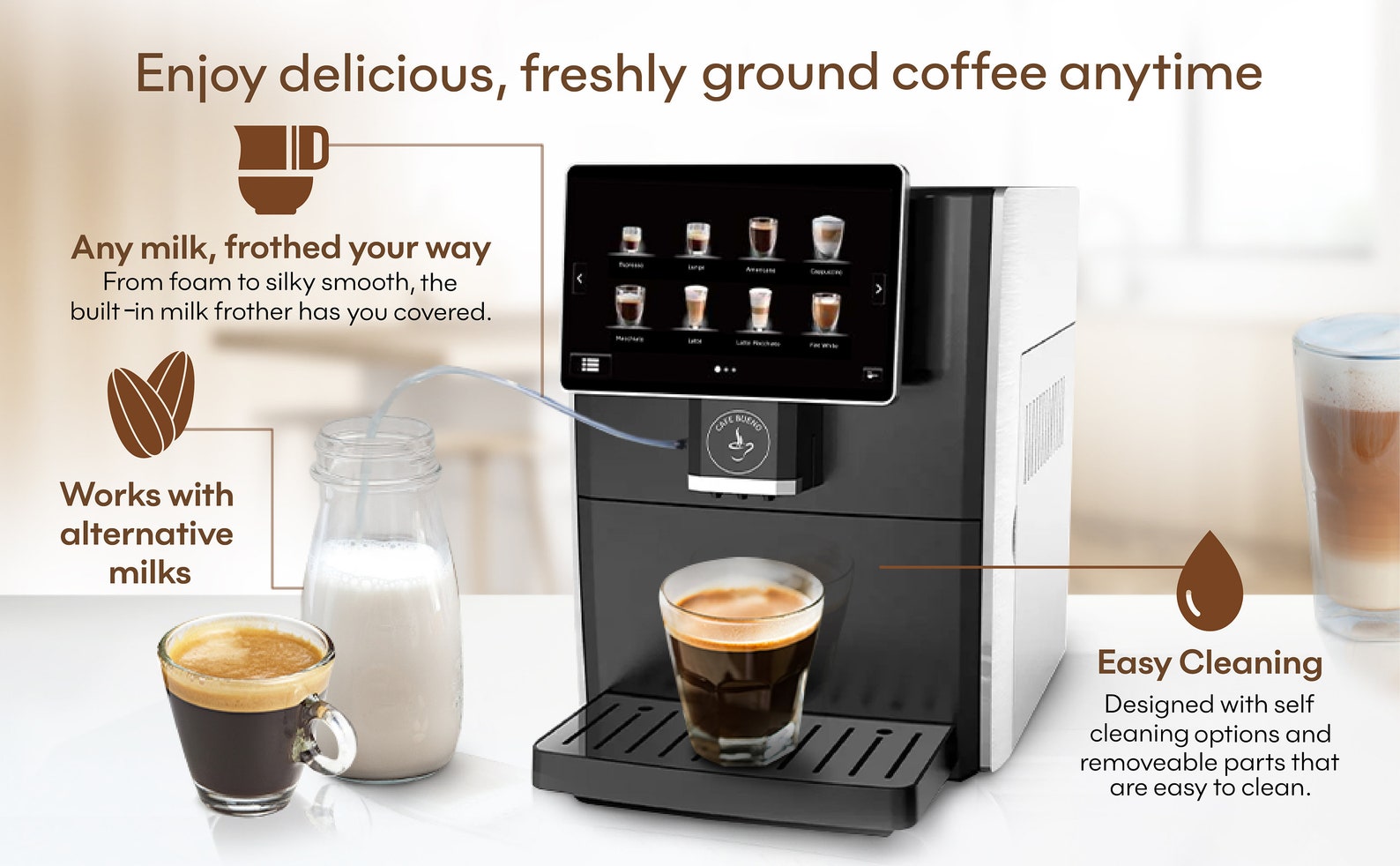 Cafe Bueno Automatic Espresso & Coffee Machine - Etsy