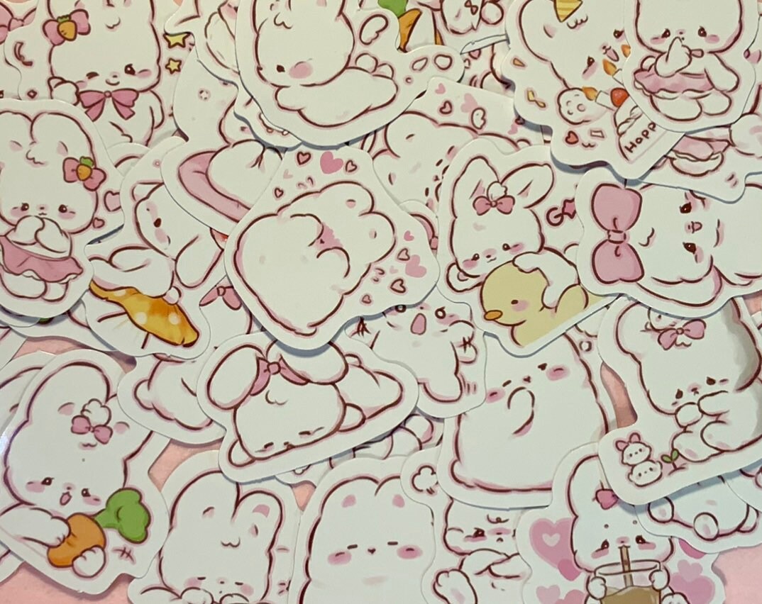 Adorable Kawaii Baby Bunny Stickers 40 Pcs - Etsy