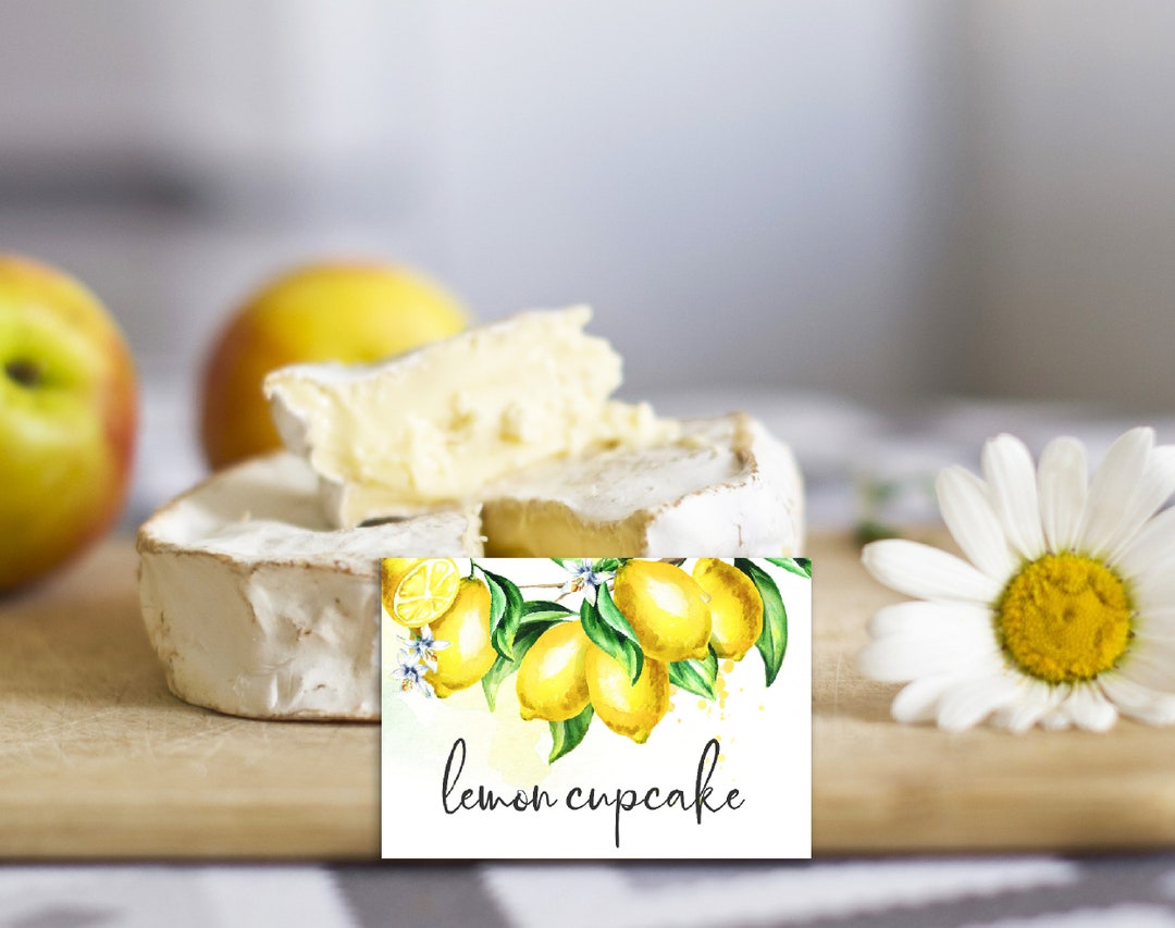 Lemon Food Labels Tents Place Cards Folded Buffet Citrus Party Table ...