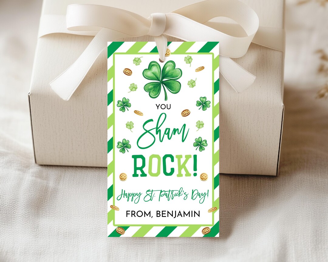 St Patricks Day Gift Tag You Shamrock Treat Tags Clover School Teacher ...
