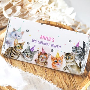 Cat Birthday Chocolate Wrapper Kitten Adoption Candy Bar Label 1.55oz ...
