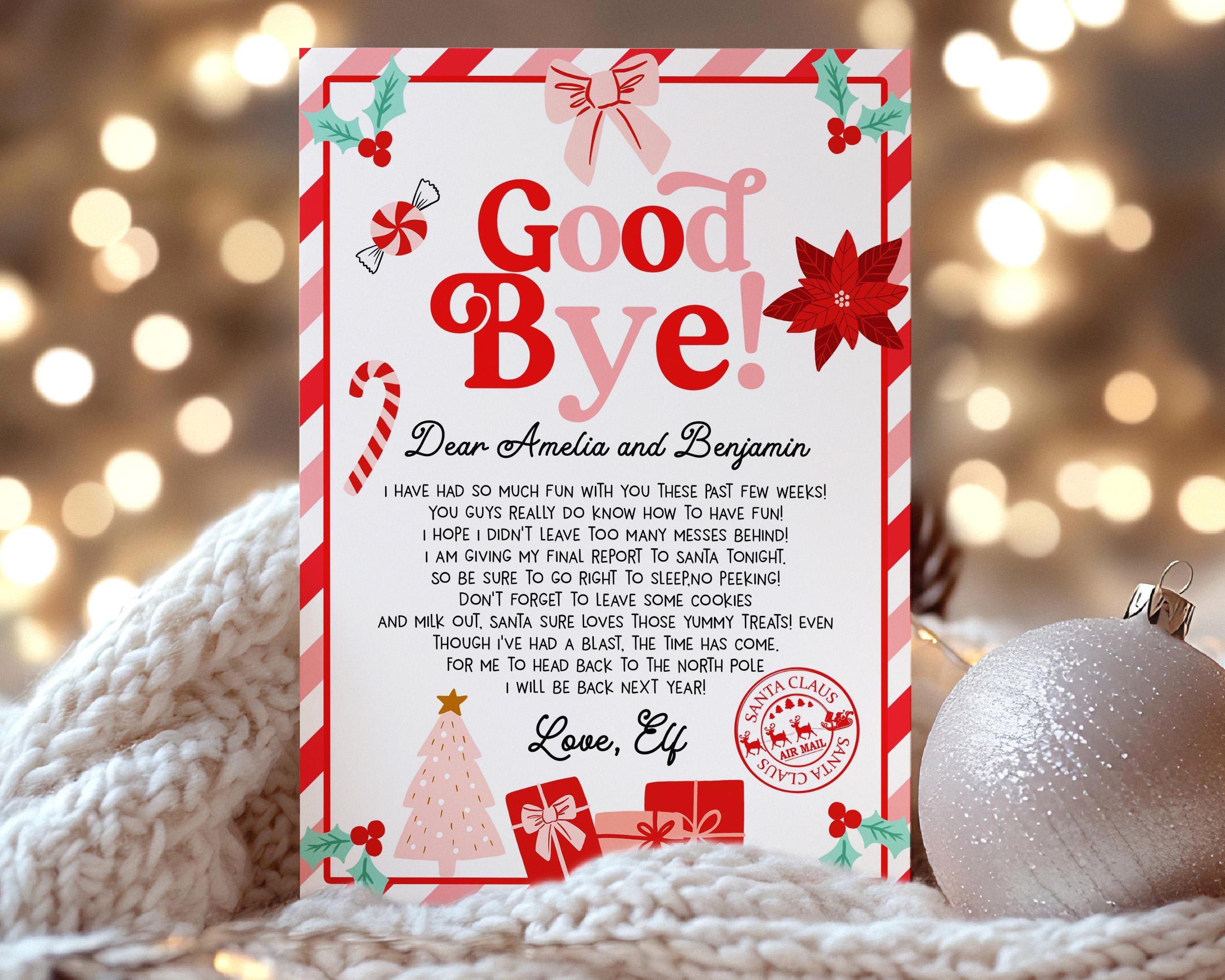 Goodbye Elf Letter, Elf Farewell Letter, Christmas Elf Letter to Kids ...