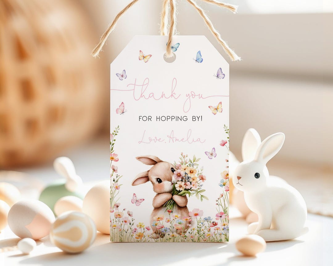 Bunny Birthday Gift Tags Some Bunny Baby Shower Favor Tag Wildflower ...