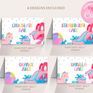 Waterslide Food Tents Girl 1st Birthday Party Decor Pink Water Slide ...