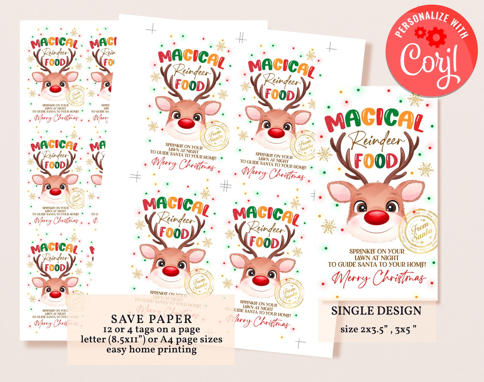 Magical Reindeer Food Tags Christmas Eve Traditions Favor Tags - Etsy