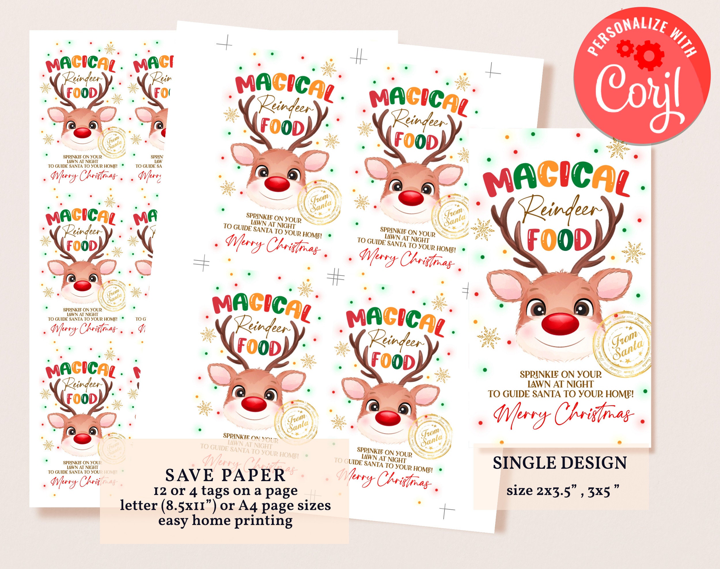Magical Reindeer Food Tags Christmas Eve Traditions Favor Tags - Etsy