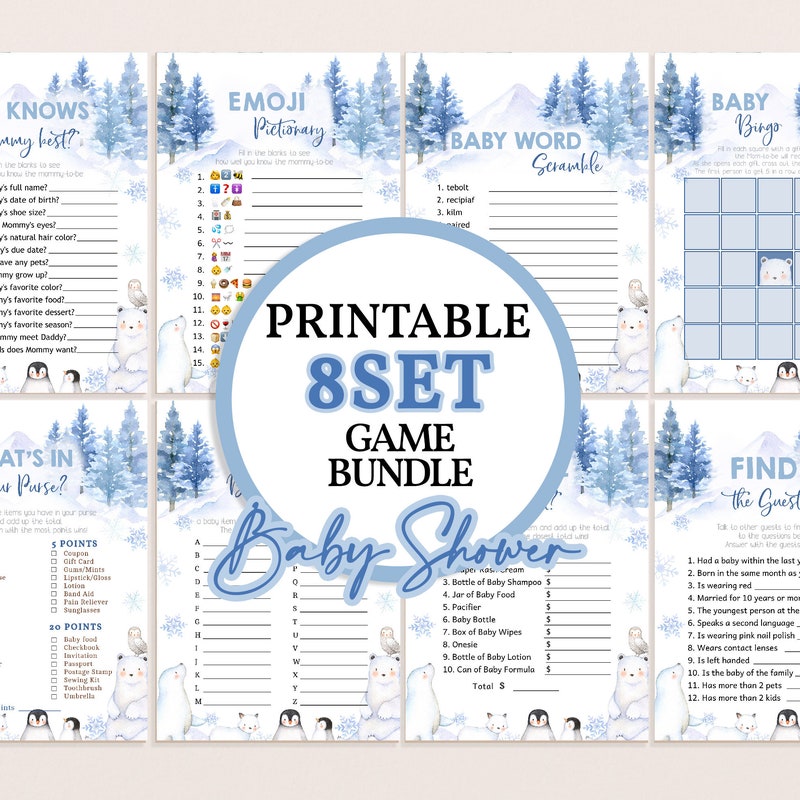 Winter Wonderland Baby Shower Games - Etsy