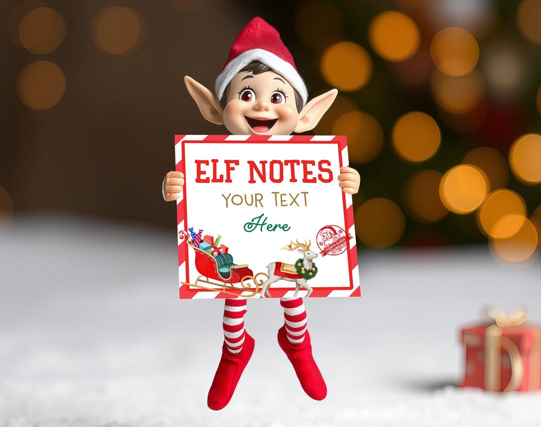 Mini Elf Note Card, Blank Elf Messages, Christmas Elf Mail Post, Elf ...