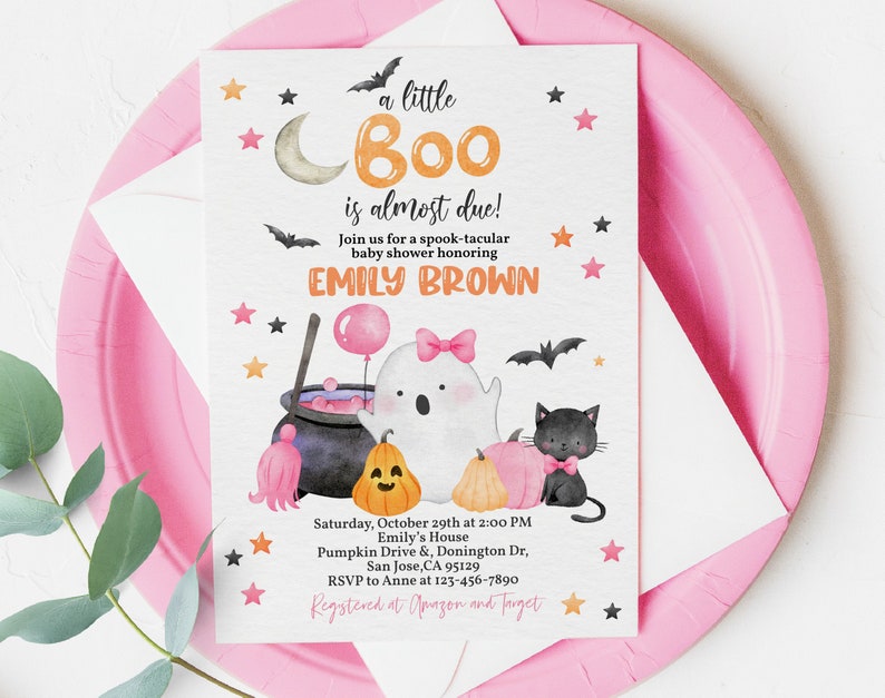 Little Boo Baby Shower Invitation Cute Halloween Baby Shower - Etsy