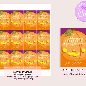 EDITABLE Halloween Favor Tags Party Gift Tags Set Spooky Ghost Boo ...